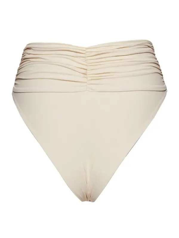 Magda Butrym High Waisted Bikini Bottoms With Floral Embellishment - Cream
