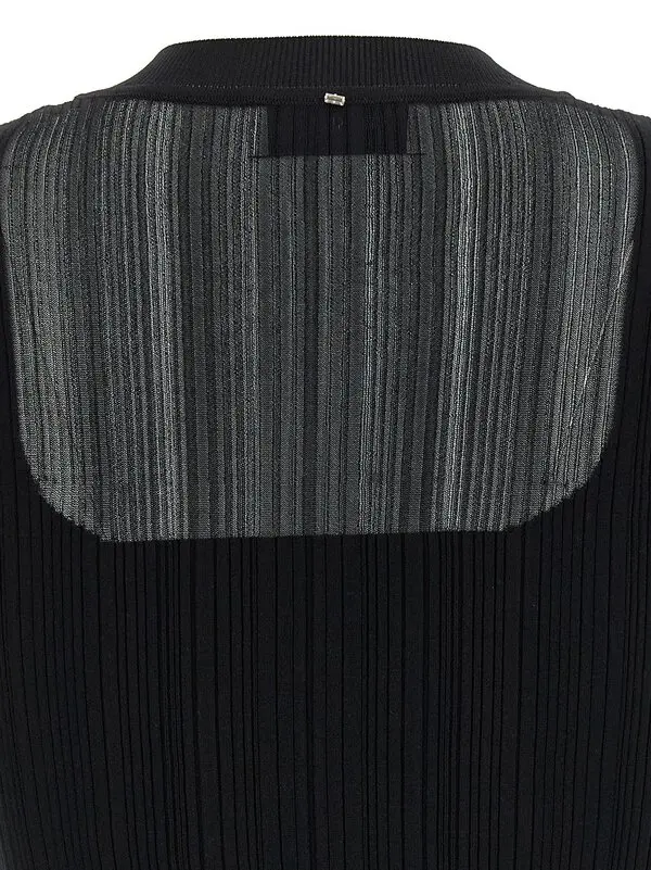 Sportmax Spxbuono Ribbed Semi-transparent Crew Neck Long Sleeve Sweater