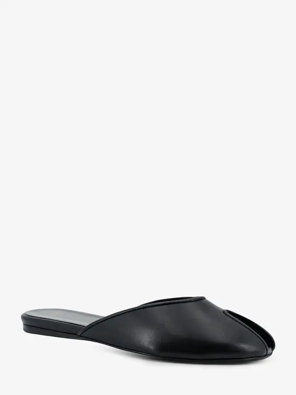 JUDE Flat Leather Sandals - Black