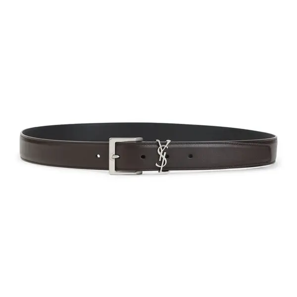 Saint Laurent Calf Leather Belt - Brown