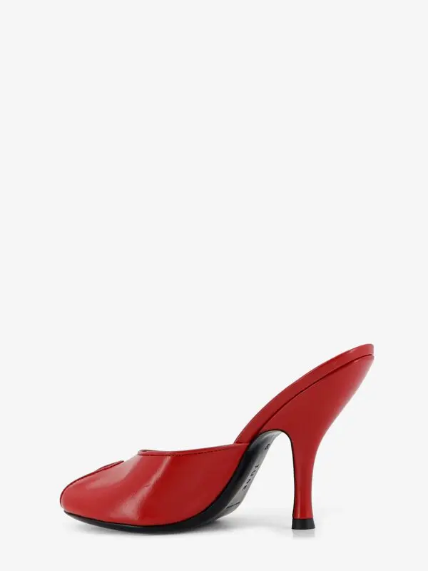 JUDE Leather Date Mule Sandals - Red