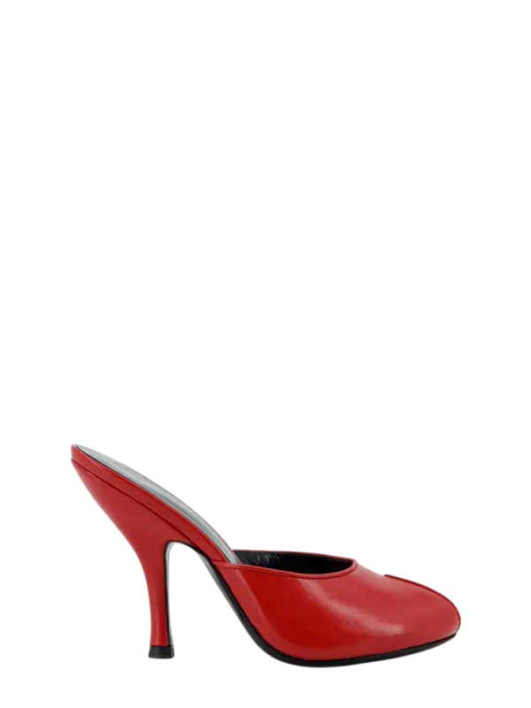 JUDE Leather Date Mule Sandals - Red