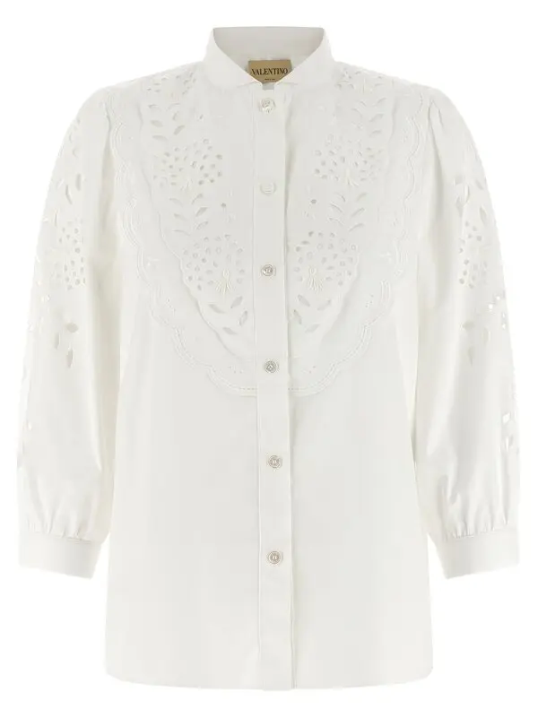 Valentino Garavani Embroidered Cotton Poplin Shirt