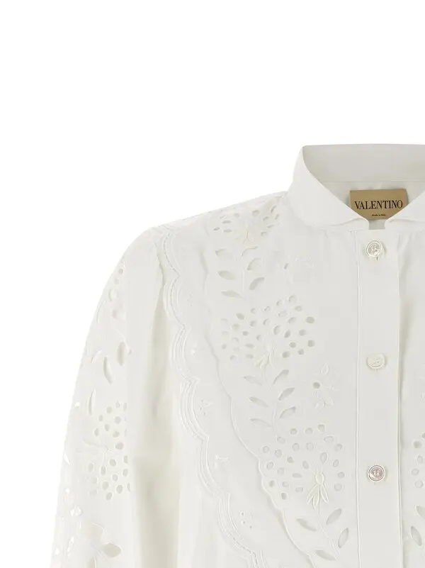 Valentino Garavani Embroidered Cotton Poplin Shirt