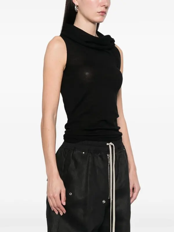 Rick Owens Knitted Wool Top With Cowl Neck - Multicolor