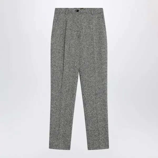 Dolce & Gabbana Wool-blend Dotted Pattern Tailored Trousers - Multicolor