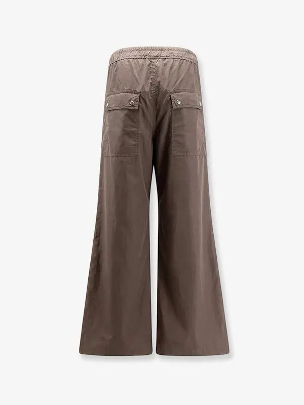 Rick Owens Wide Leg Cotton Trousers - Gray