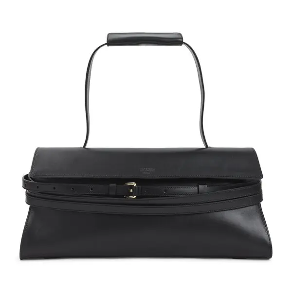 Moschino Nappa Leather Shoulder Bag - Black