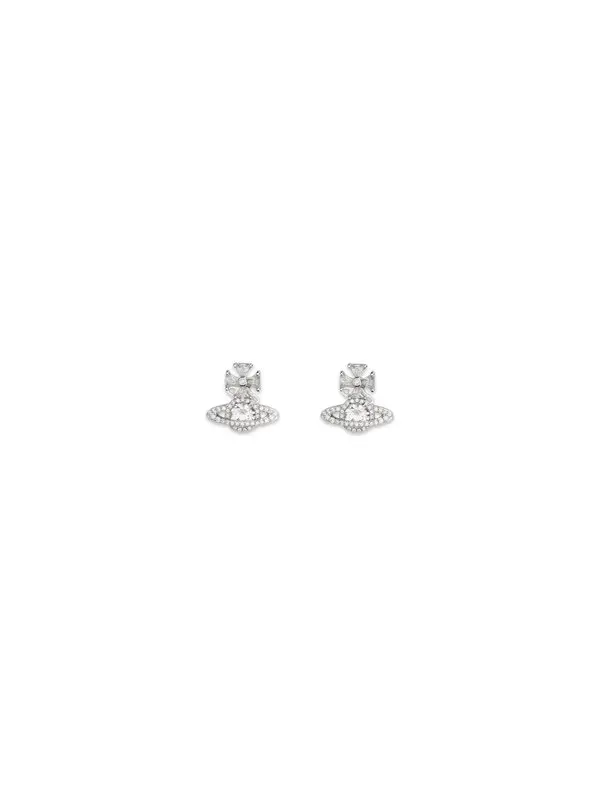 VIVIENNE WESTWOOD Mila Orb Earrings With Crystal Embellishments - Silver