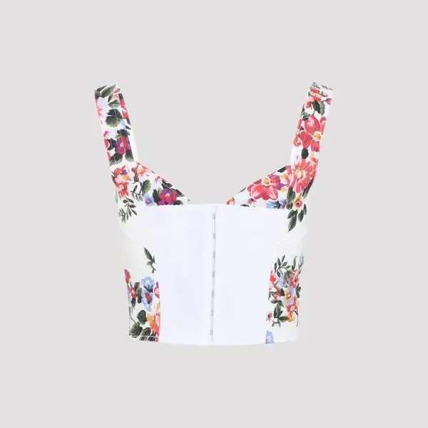 Dolce & Gabbana Floral Print Sweetheart Neckline Top - Multicolor
