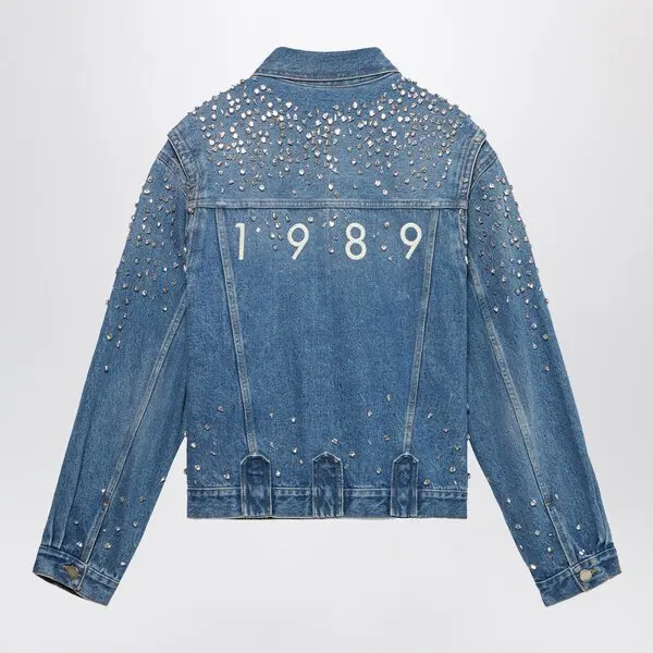 1989 STUDIO Denim Trucker Jacket With Crystal Embellishments - Blue