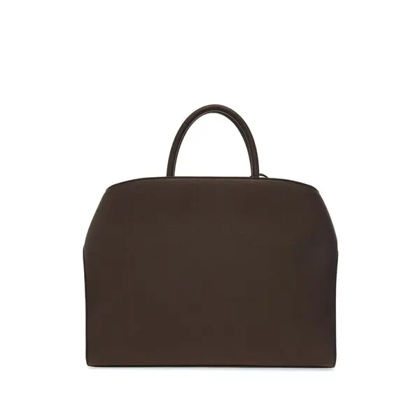 FERRAGAMO Calfskin Leather Tote Bag With Clasp Detail