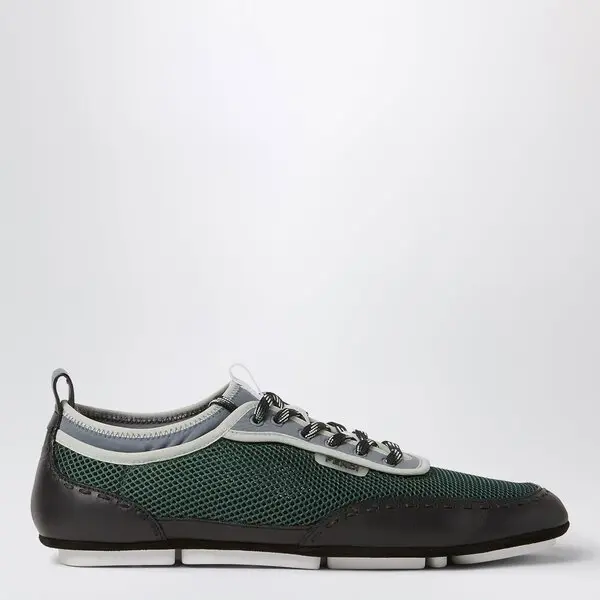 Fendi Mesh And Leather Low Top Sneakers - Black