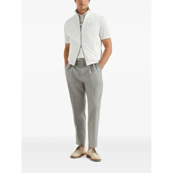 Brunello Cucinelli Grey Virgin Wool Tapered Trousers - Gray