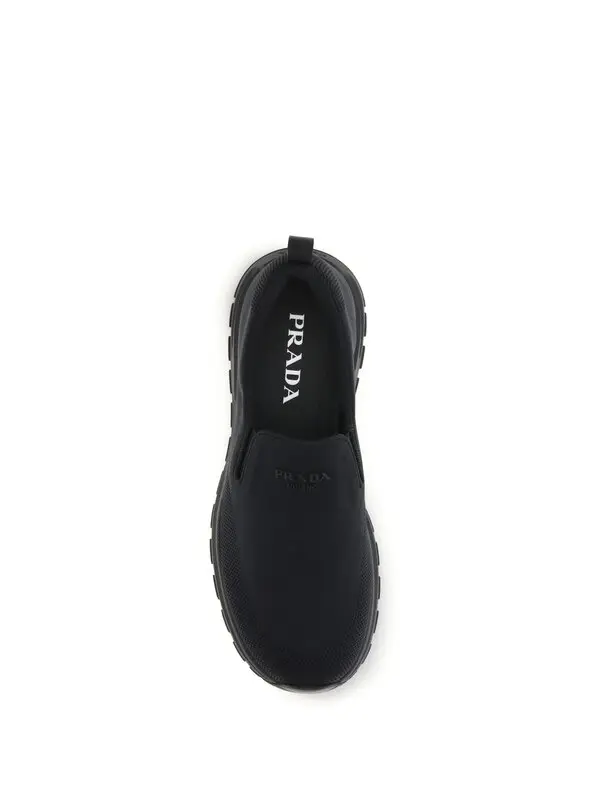Prada Jersey Slip-on Sneakers - Black