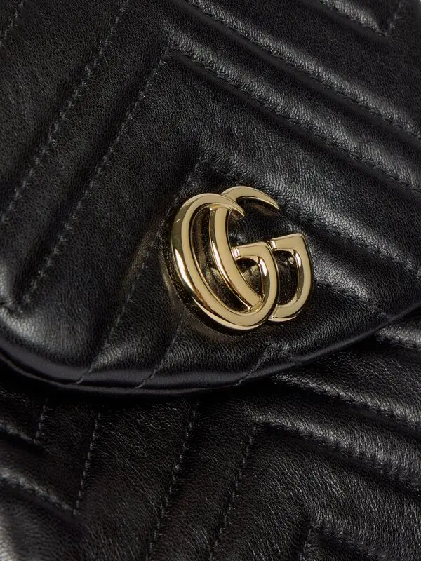 Gucci Gg Marmont Mini Quilted Leather Backpack - Black
