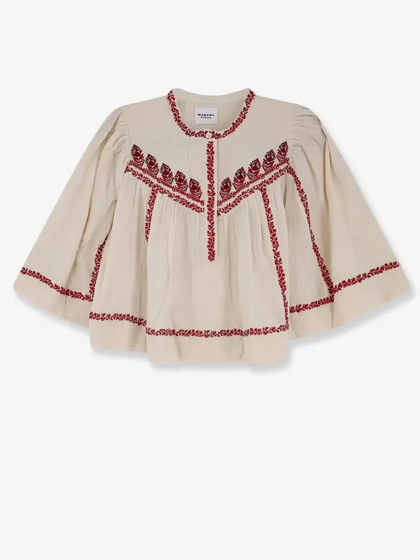 Isabel Marant Étoile Embroidered Organic Cotton Shirt - Multicolor