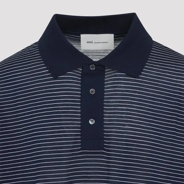 Ami Striped Boxy Fit Polo