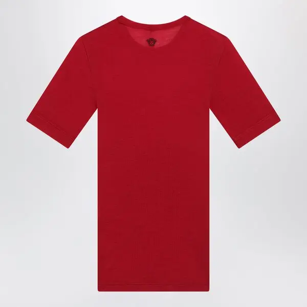 Versace Wool T-shirt With Embroidered Logo