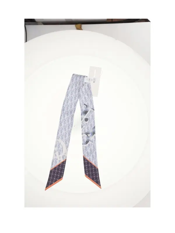Dior Mitza Tartan Infini Silk Scarf - Blue