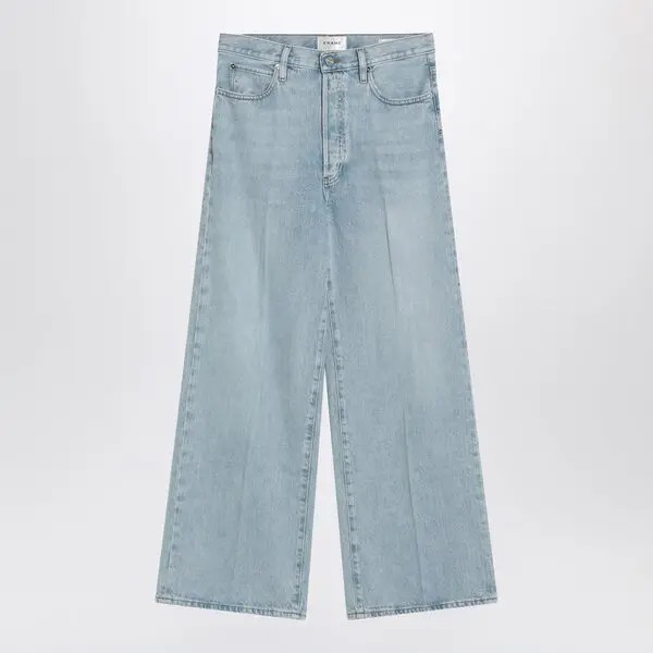 FRAME Low Baggy Wide Leg Jeans In Organic Denim - Blue
