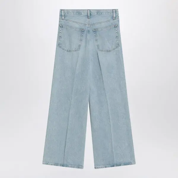 FRAME Low Baggy Wide Leg Jeans In Organic Denim - Blue