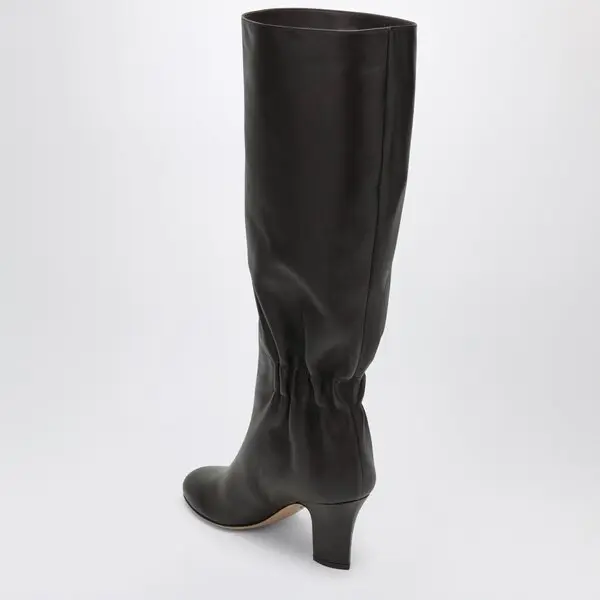 FERRAGAMO Ruched Leather Boots - Brown