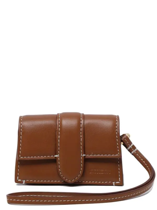 Jacquemus Le Porte Bambino Leather Pouch With Contrast Stitching And Debossed Logo - Multicolor
