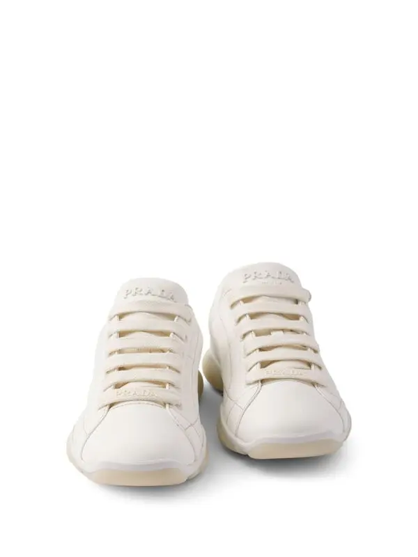 Prada Leather Lace-up Sneakers