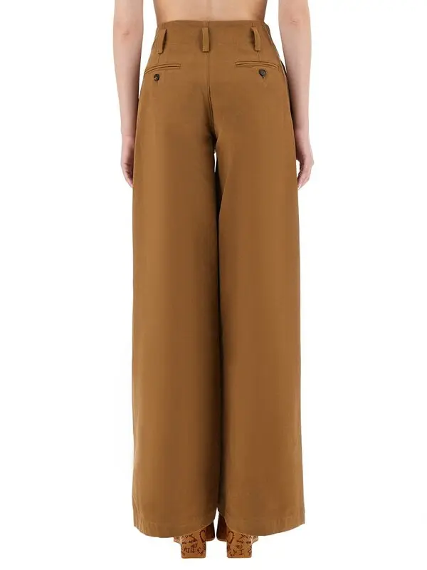 Chloé Wide Leg Cotton Trousers