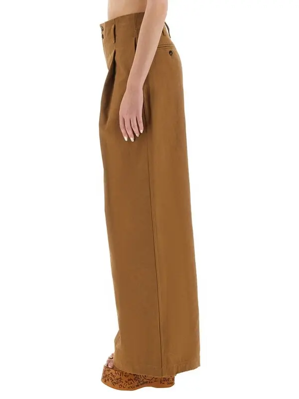 Chloé Wide Leg Cotton Trousers