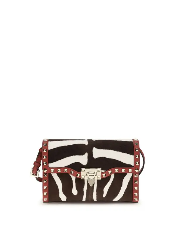 Valentino Garavani Zebra-print Studded Shoulder Bag - Multicolor