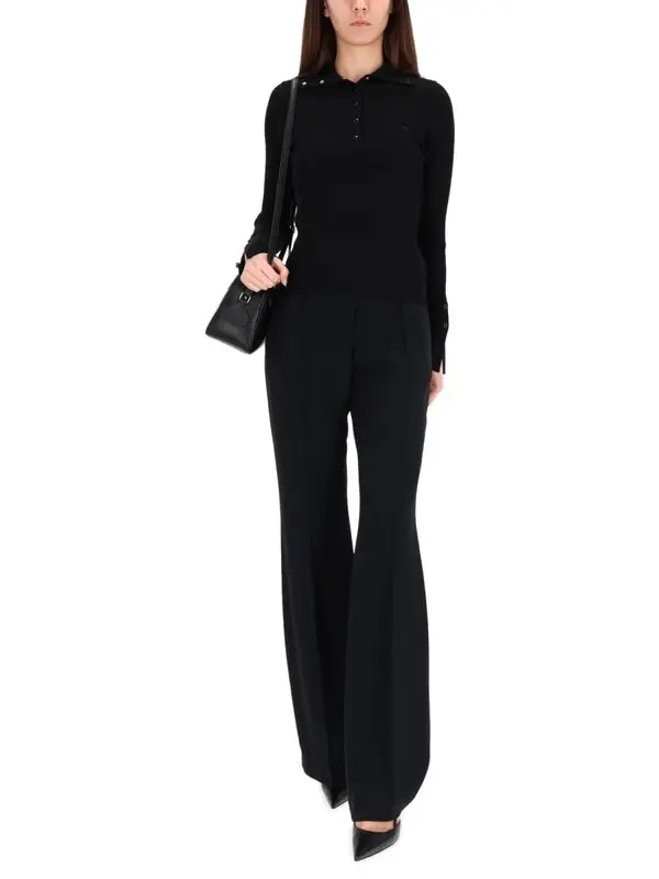 COURREGES Ribbed Polo Shirt - Black