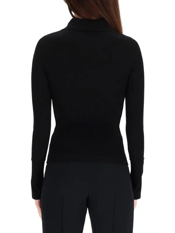 COURREGES Ribbed Polo Shirt - Black