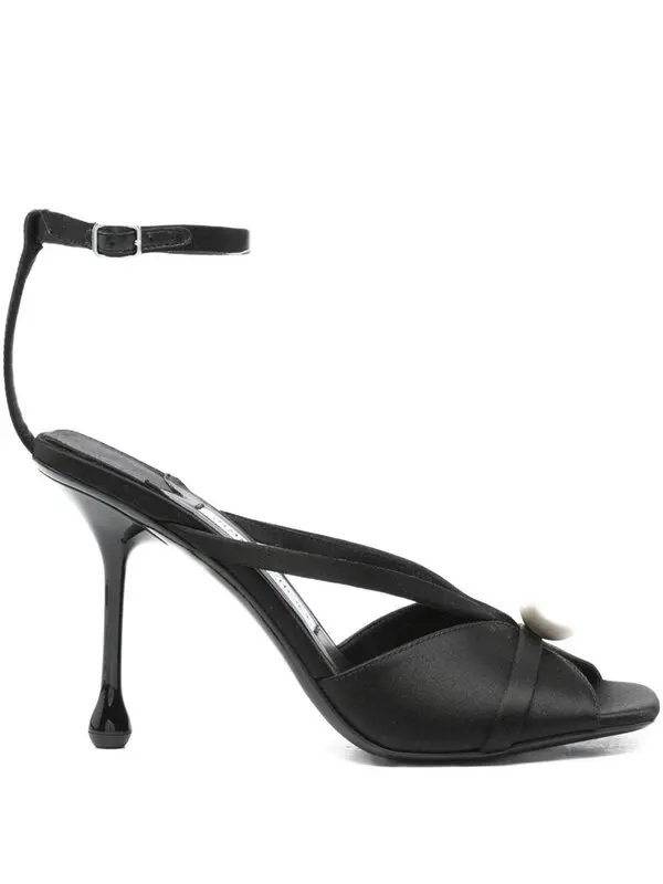 JIMMY CHOO Siva 95 Satin Sandals With Pearl Embellishment - Multicolor
