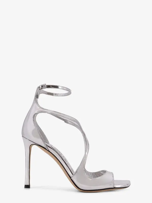 JIMMY CHOO Azia 95 Strappy Stiletto Sandals - Silver