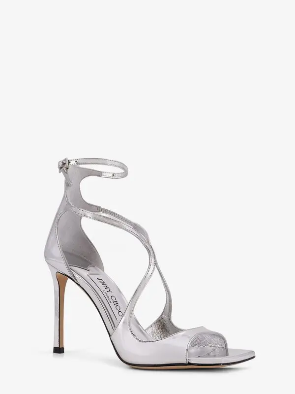 JIMMY CHOO Azia 95 Strappy Stiletto Sandals - Silver