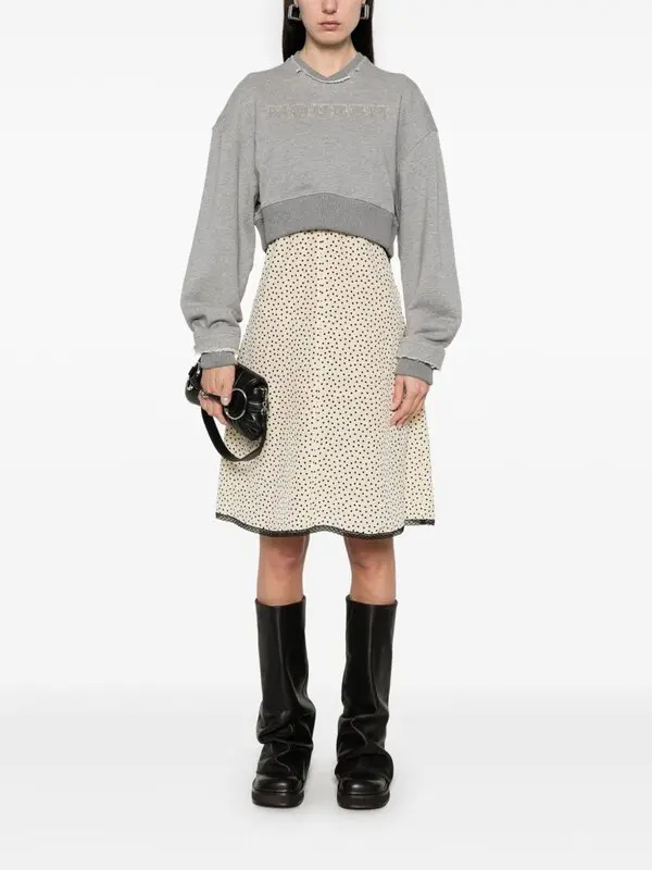 Alexander McQueen Logo Cotton Cropped Sweatshirt