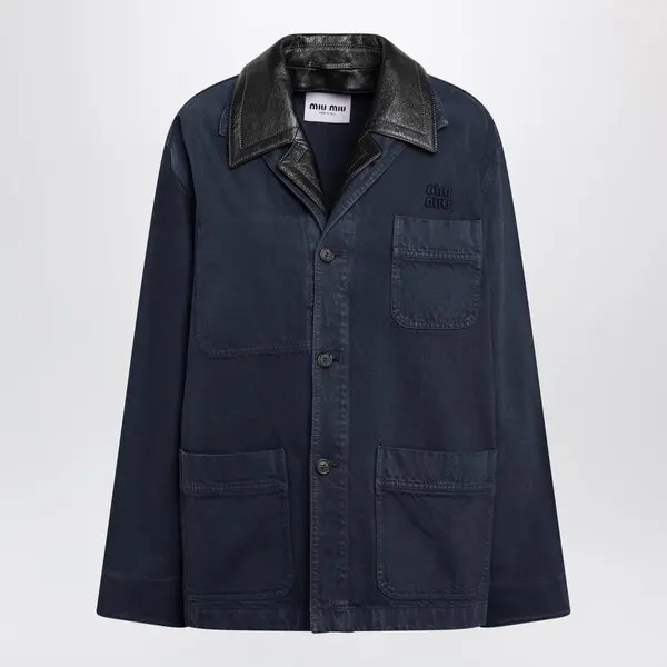 Miu Miu Gabardine And Leather Jacket