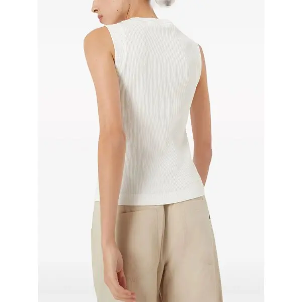 Brunello Cucinelli Sleeveless Round Neck Cotton Top