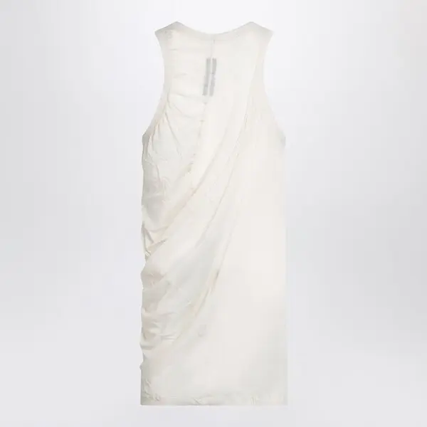 Rick Owens Ivory Tank Top With Draping
