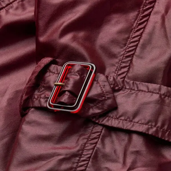 Saint Laurent Waterproof Nylon Trench Coat - Red