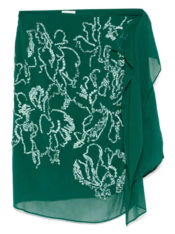 Dries Van Noten Embroidered Draped Skirt