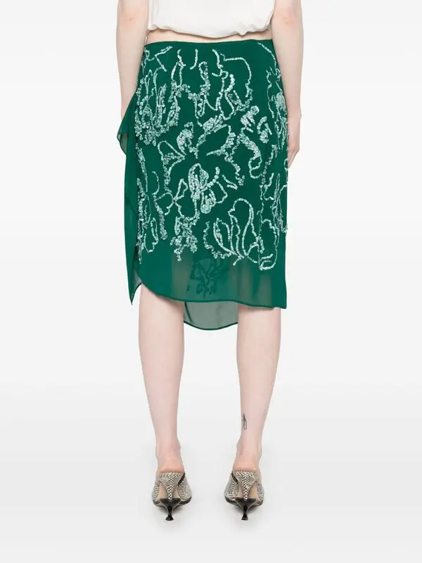 Dries Van Noten Embroidered Draped Skirt