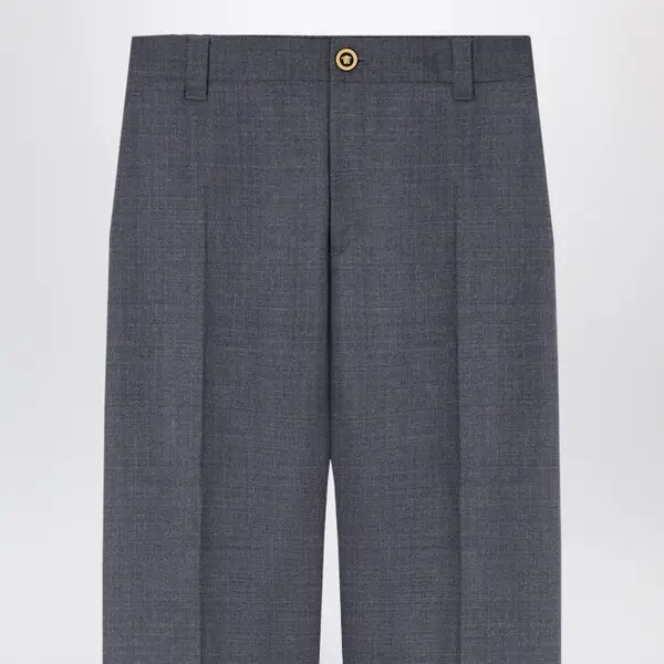 Versace Anthracite Grey Wool Jogger Trousers - Gray