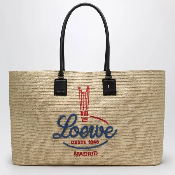 Loewe Xl Raffia Tote Bag - White