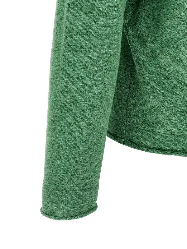 Stone Island 5100052 Shaved Cotton And Nylon Blend Crew Neck Sweater - Green