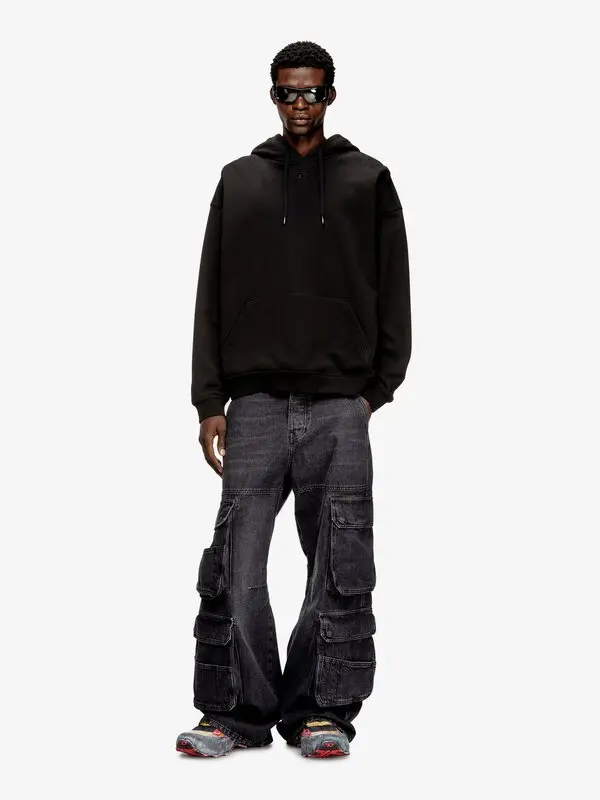 DIESEL® Embroidered Cotton Hooded Sweatshirt