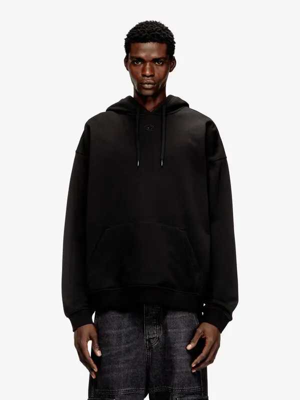 DIESEL® Embroidered Cotton Hooded Sweatshirt
