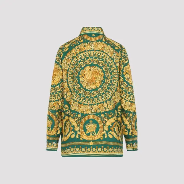 Versace Formal Shirt With Signature Design - Green